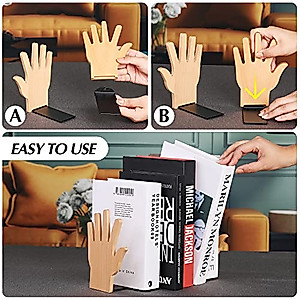 Recsrdce Wood Book Ends for Shelves , 2 in 1 Bookends and Simple Bookshelf Placed on The Table ,Pack of 1 Pair Office Book Stand