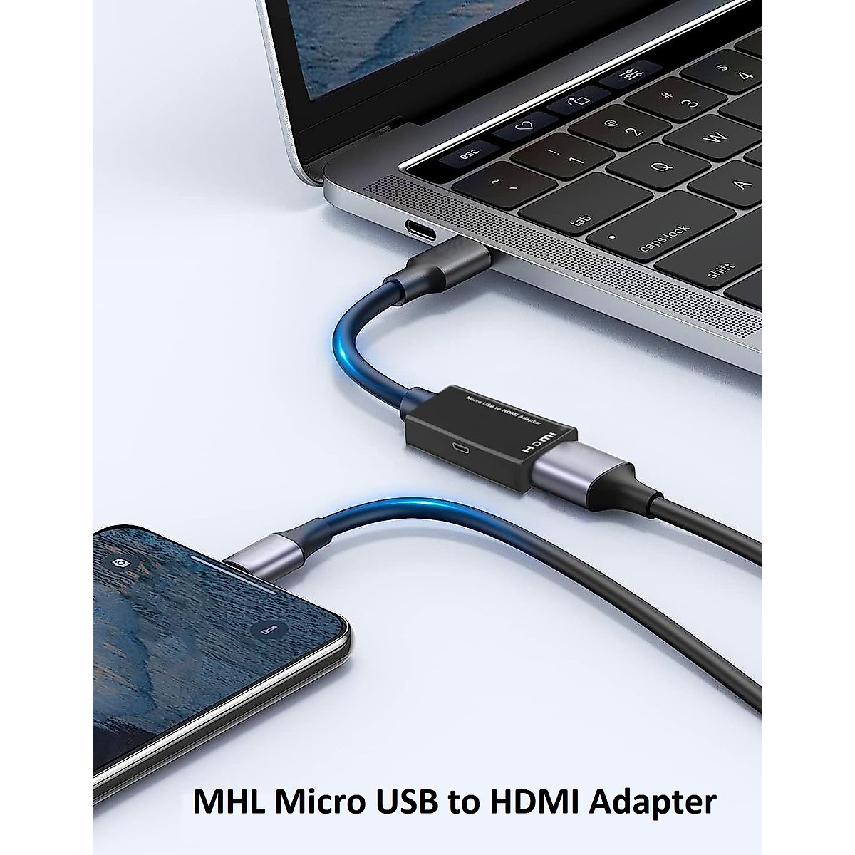 Micro USB to HDMI Cable Adapter, MHL 5pin Phone to HDMI 1080P 4K Video Graphic for Samsung Galaxy/LG/Huawei/Android Smart Phones That with MHL Function