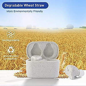 Slowbull Wireless Earbuds Bluetooth Headphones, Smart Touch Wireless Charging Bluetooth Earbuds Built-in Mic Stereo Wireless Headphones for Small Ears Compatible with iPhone, Android, Smartphone, PC