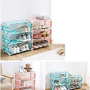 DINGZZ Shoe Rack ， Shoe Cabinet Fabric Assembly Home Simple Shoe Cabinet Roll Snownow Dust Shoe Rack (Color : Black-JoJo's Bizarre Adventure1)