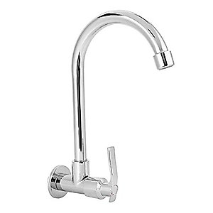 Wifehelper Household Kitchen Faucet Single Cold Wall-Mounted Faucet Tap G1/2in Rotate (Without Hose)