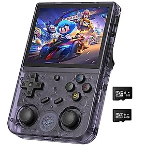 RG353V Handheld Game Console , Dual OS Android 11 and Linux System Support 5G WiFi 4.2 Bluetooth Moonlight Streaming HDMI Output Built-in 64G SD Card 4452 Games (RG353V-Purple)