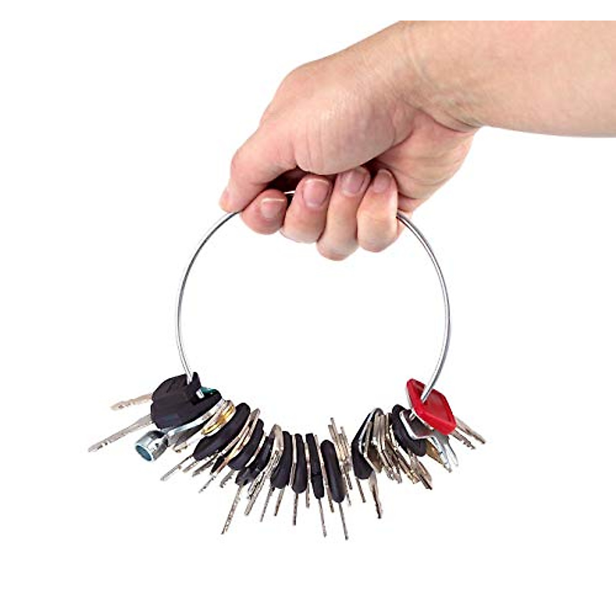 Lucky Line Pull-Apart 6" Tension Closure Steel Key Ring, 5 Pack (74605)
