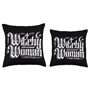 Wiccan Gifts Pagan Witchcraft Tee Witchy Clothing Witchy Woman Wicca Moon Throw Pillow, 18x18, Multicolor