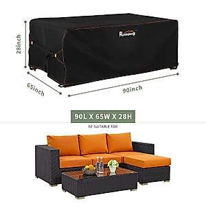Patio Furniture Set Covers Waterproof, Outdoor furniture covers waterproof clearance, Sectional Sofa Couch Set Covers for Winter,Table Chair Cover Outside Rectangular Heavy Duty 90"Lx65"Wx28"H