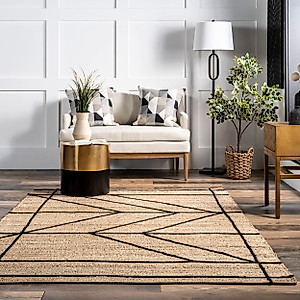 nuLOOM Vera Casual Geometric Jute Area Rug, 8x10, Natural