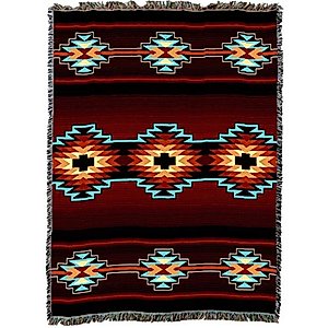 Pure Country Weavers Esme Blanket XL - Southwest Native American Inspired - Gift Tapestry Throw Woven from Cotton - Made in The USA (82x62)