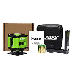 Laser Square Level Tile Laying - Huepar FL360G Floor Laser, Installation for Tile, Floor Alignment,Wallpaper 360-Degree Horizontal Line 130-Degree Vertical Line with Line-Switching Mode