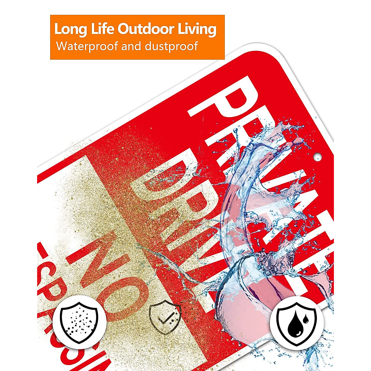 private driveway sign, (2 Pack) 12'' X 18''Private Drive No Trespassing Sign, Rust Free Heavy Duty Aluminum Private Road Reflective Warning Signs,Easy to Mount,Outdoor use