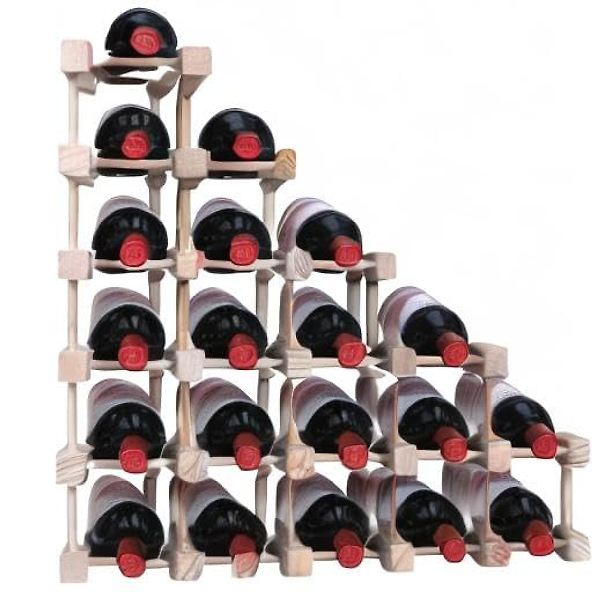 FDHUIJIA Wine Rack Small countertop Cabinet Stackable Storage Wooden freestanding Floor Wine Holder (20 Bottles)