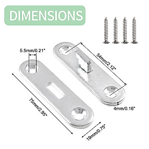 LifCratms Pack of 4 Wood Bed Rail Fasteners, 3 Inch Thicken Bed Connecting Fittings Bed Frame Rail Hardware