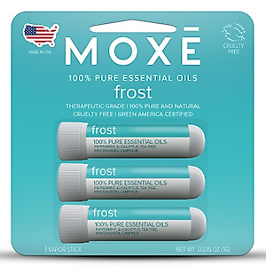 MOXE Frost - Energizing Aromatherapy Nasal Inhaler - Alleviate Headaches, Boost Focus & Energy - Cooling Sinus Blaster - Includes Peppermint, Eucalyptus, & Wintergreen Essential Oils - USA (3-Pack)…