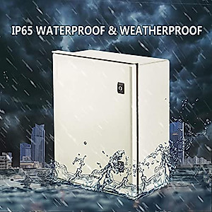 VEVOR Fiberglass Enclosure 19.7 x 15.7 x7.9" Electrical Enclosure Box NEMA 3X Electronic Equipment Enclosure Box IP65 Weatherproof Wall-Mounted Electrical Enclosure with Hinges & Quarter-Turn Latches