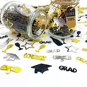 Werich Graduation Confetti 2024 | Glitter Confetti Sprinkles for Party Table Scatters Decoration | Graduation Party Decoration for Home, College, Senior, High School Prom | Metallic Foil