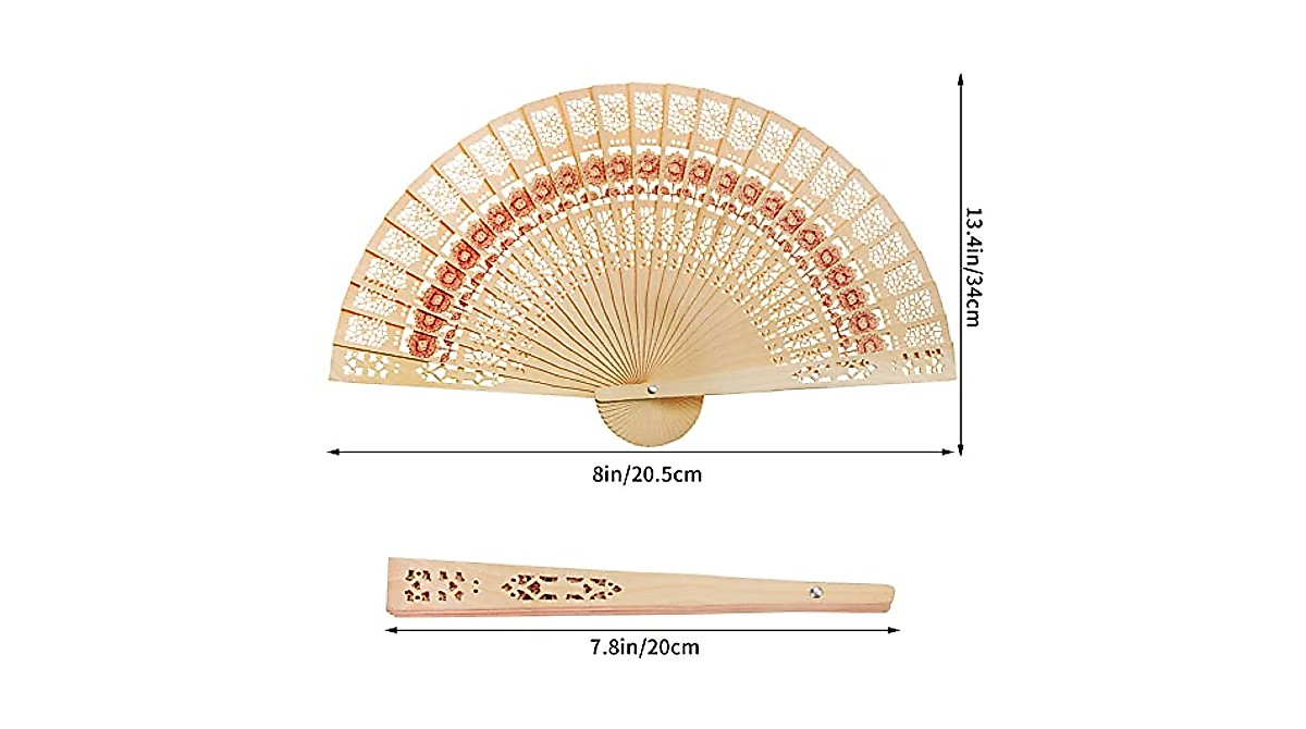 Wobe 60 Pack Sandalwood Fans: Elegant Wedding Favors & Decor