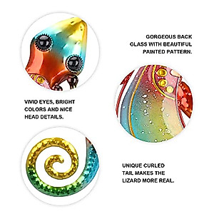 MUMTOP Metal Gecko Wall Decor Lizard Hanging Art for Indoor Outdoor, Garden, Patio, Fence, 14.2 Inch, Red