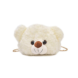 Womens Cute Plush Crossbody Shoulder Bag Fluffy Chic Plush Wallet Purse Furry Handbag with Chain