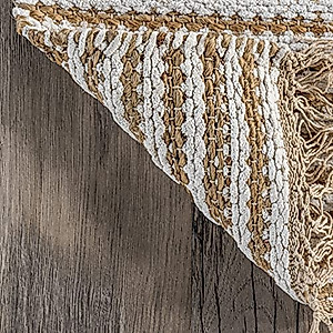 nuLOOM Clea Hand Woven Geometric Flatweave Tassel Area Rug, 8' x 10', Natural