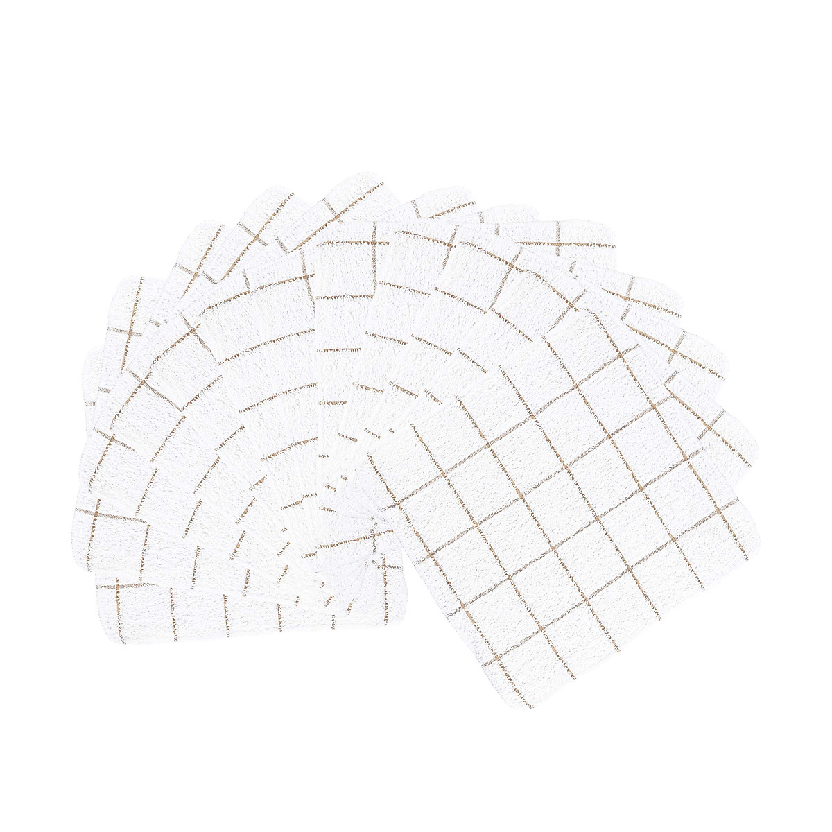 Arkwright Dish Towels for Kitchen - (Pack of 12) Soft, 100% Cotton Terry Dishcloths, Highly Absorbent & Quick Dry, Washcloths for Washing, Drying, and Cleaning Dishes, 12 x 12 in, Tan