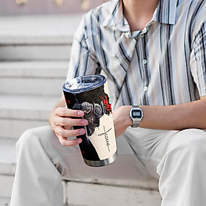 Equoza Birthday Spiritual Gift for Christian Men,A Child of God A Man of Faith,20oz Insulated Tumbler Cup Coffee Mug with Lid（Pack of 1）