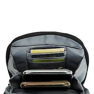 Travelon Anti-theft Metro Stadium Mini Crossbody Cross Body Bag, Black, 4.5" x 7.25" x 1"