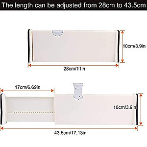 TILEMALL Drawer Dividers 11"-17.3" Adjustable Dresser Drawer Organizers, Drawer Separators Tray Organizer for Kitchen, Drawer, Bathroom, Bedroom, Office or Dresser Storage - 4 Pack