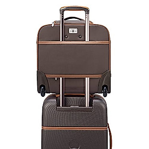 DELSEY PARIS Chatelet 2.0 Softside Luggage Under-Seater with 2 Wheels, Chocolate Brown, Carry on 16 Inch