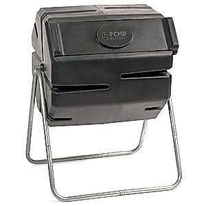 FCMP Outdoor Roto Tumbling Composter, Twin, Black