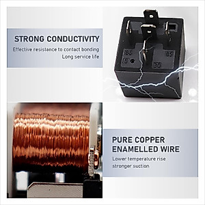 gunhunt 4 PCS 40A Automotive Relays, Car Relay Switch, 5 Pin Relay, 12V Waterproof Car Relay, Trim System Components, Replacement for Car Boat Outboard Motor (Black)