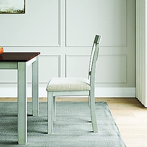 VIFAH Lafayette Wood Upholstered Dining Chairs (Set of 2), 17" L x 22" W x 38" H, White