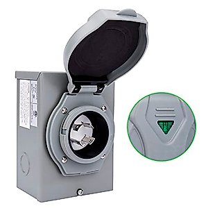 4 Prong 30 Amp 125/250V Generator Power Inlet Box - PB30, NEMA L14-30P Power Inlet Box - 7500 Watts Generator Inlet Plug for Outdoor Receptacle - Weatherproof Generator Outlet, ETL Listed