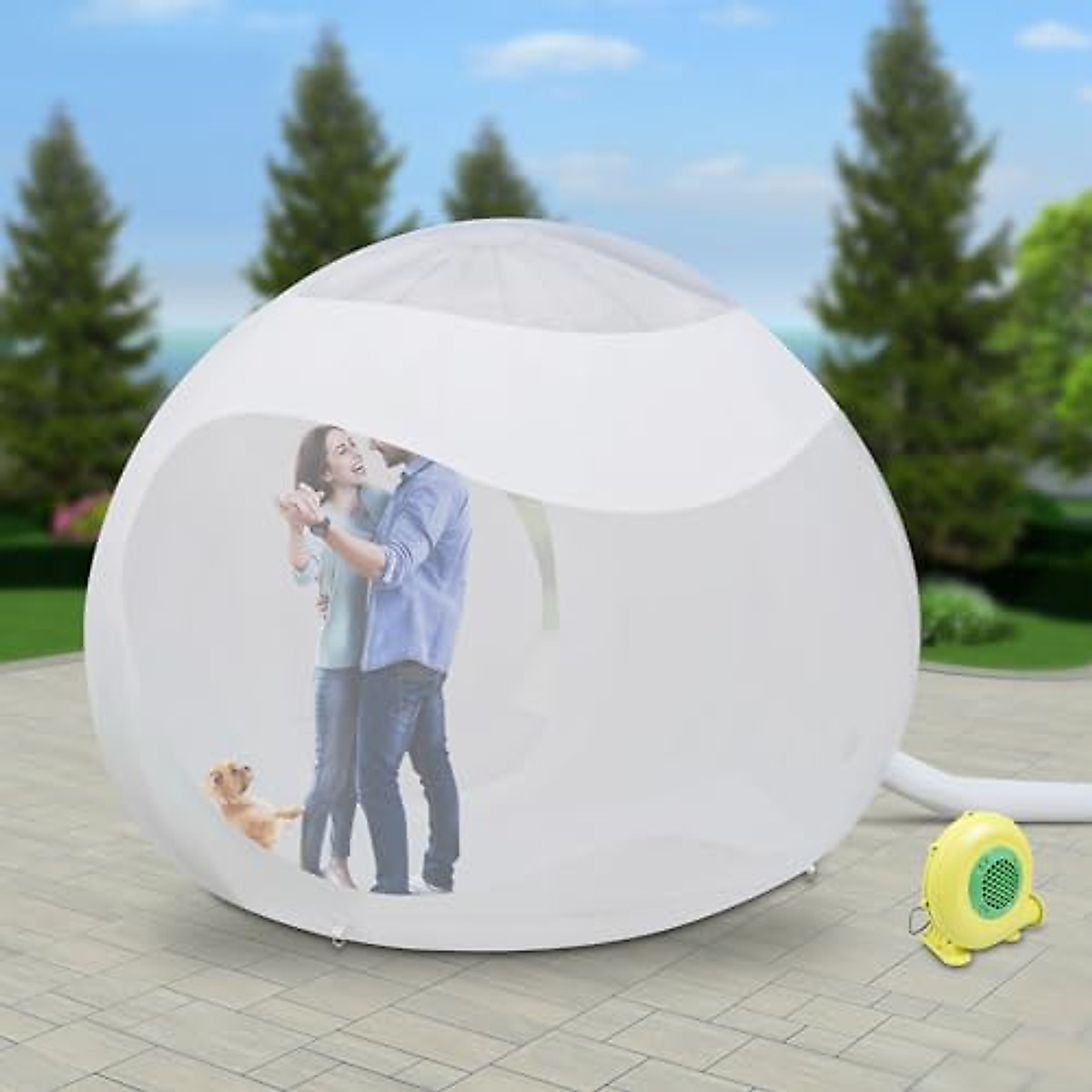 Inflatable Bubble House, Clear Inflatable Bubble Tent Dome with Blower, Luxury 9.8ft Diameter Bubble House & 6.5ft Channel Perfect for Outdoor Backyard Festival Party