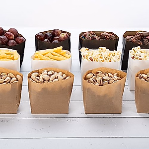Restaurantware Bag Tek 3.9 x 2.3 x 3.8 Inch Paper Bags For Snacks 100 Small Paper Bags For Foods - Disposable Sustainable Kraft Paper Snack Bags Microwavable Freezable