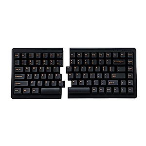 Mistel BAROCCO MD770 TKL Split Mechanical Keyboard with Cherry MX Blue Switch, Ergonomic Keyboard with Orange Letter PBT Double Shot Keycaps for Windows and Mac, Programmable Macro Support, ANSI/US