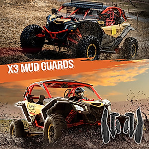 X3 Front & Rear Fender Flares, KEMIMOTO 6 PSC Extended Mud Flaps Mud Guards Compatible with Can-Am Maverick X3 & X3 Max DS RS RC MR Turbo RR 2017-2024, Replace #715002973