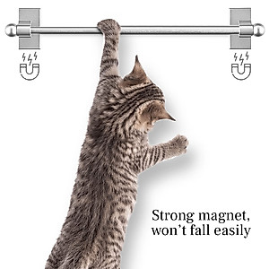 Skywin Magnetic Towel Holder for Refrigerator - 2 Pack Classic Edge Style Magnetic Curtain Rods for Metal Door with Adjustable Length - Fits Towels and Easily Attachable