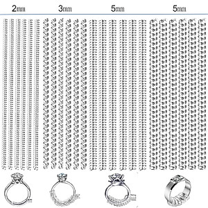 Ring Size Adjuster for Loose Rings - Invisible Spiral Transparent Silicone Ring Guard Clip Jewelry Tightener Resizer Set for Making Jewelry Fitter, Sizer, Guard, Spacer （8 Pack, 4 Sizes ）