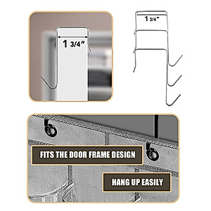 Over The Door Shoe Organizer - Space Saving Shoe Rack for Closet Door with 24 Pockets and Hook, Shoe Holder Back of Door Organizers for Shoes, Hanging Shoe Organizer (Gray)