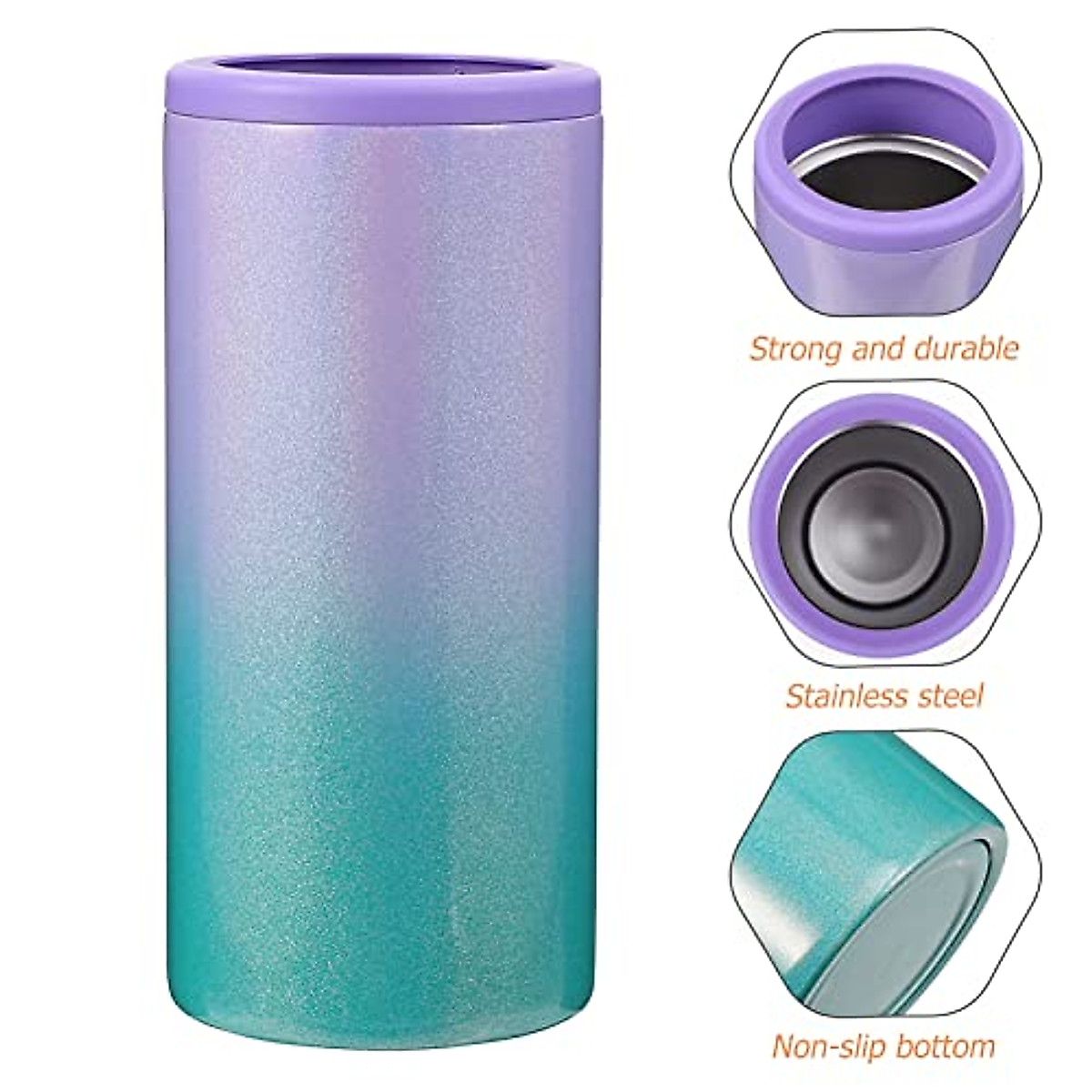 BESTonZON 3pcs Insulated Soda Reusable Personalized Cans Wraps Weddings Coke Vacuum Beer As Metal Color Mug Events Nonslip Portable Double- Walled Bar Wine Protectors Bottle Collapsible
