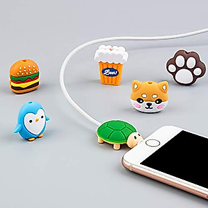 SUNGUY Cute Cable Protector, 20PCS Cable Saver, Fruit Animal Charging Cable Buddies, Cable Protect Sets Compatible for iPhone iPad Charger Cable Only