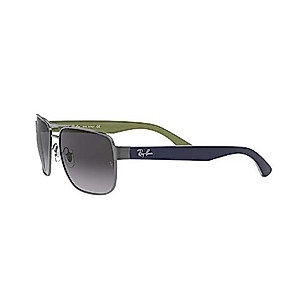 Ray-Ban Men's RB3530 Square Sunglasses, Gunmetal/Light Grey Gradient Dark Grey, 58 mm