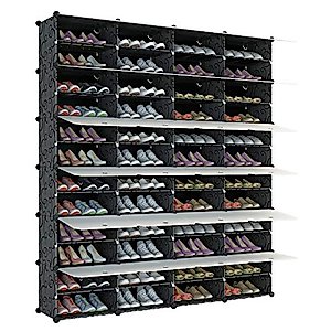 KOUSI Portable Shoe Rack Organizer 96 Pair Tower Shelf Storage Cabinet Stand Expandable for Heels, Boots, Slippers， 12 Tier