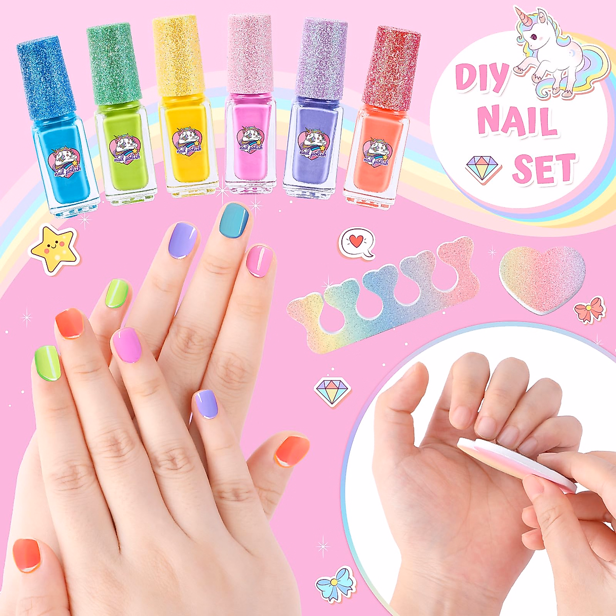 Tepsmigo Kids Makeup Kit for Girl - Kids Washable Makeup Girl Toys, Real Makeup for Kids Little Girls, Toddlers Makeup Kit Children Princess Christmas Birthday Gifts Toys for 3 4 5 6 7 8 9 10 Year Old