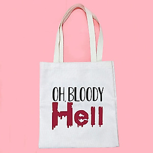 Tampon Tote Bag Period Pouch Sanitary Holder Oh Bloody Hell Bag Gifts For Best Friend (Oh Bloody Hell Tote B)