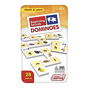 Junior Learning Beginning Sound Dominoes Educational Action Games, Multi (JL492) for 48 months to 96 months