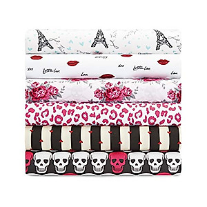Betsey Johnson - Queen Sheets, Silky & Lightweight Bedding, Fade & Wrinkle Resistant (Skulls, Queen)