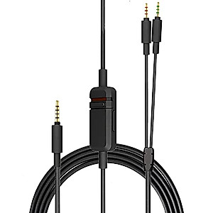 KOCOME Universal 3.5mm Audio Headphone Cable Compatible with Beyerdynamic MMX300 Headset Oxygen-Free Copper Wire Replacement Headphone Cable, Black