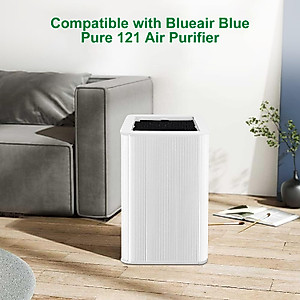 121 Replacement Filter Compatible with Blueair Blue Pure 121, H13 True HEPA Filter Particle and Activated Carbon Replacement Filter(1Pack)