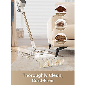 DREAME R10 Cordless Vacuum Cleaner, 120AW Powerful Stick Vacuum with Led Headlights, Anti-Tangle Brush, Up to 60 Mins Rechargeable Battery, Handheld Vacuum Deep Clean Hair, Hard Floor, Carpet