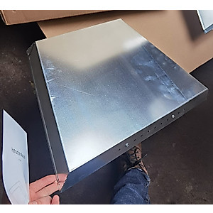 Rundetian Expandable Fireplace Tray, Galvanized Steel Adjustable Ember Holder Fireplace Pan for Collecting Ash, Silver Color(Fireplace Log Grate Not Included) FT2232